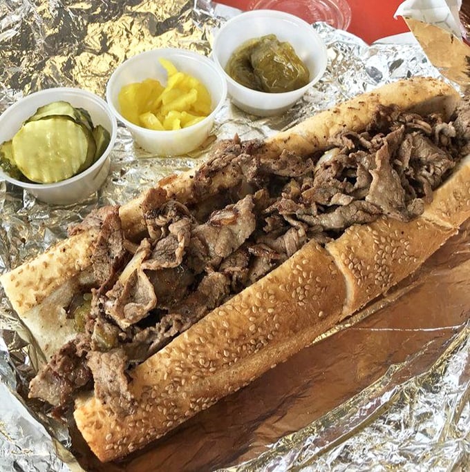 The legendary roast pork sandwich in all its glory&mdash;juicy meat cradled in a seeded roll with the kind of confidence only true perfection can justify.