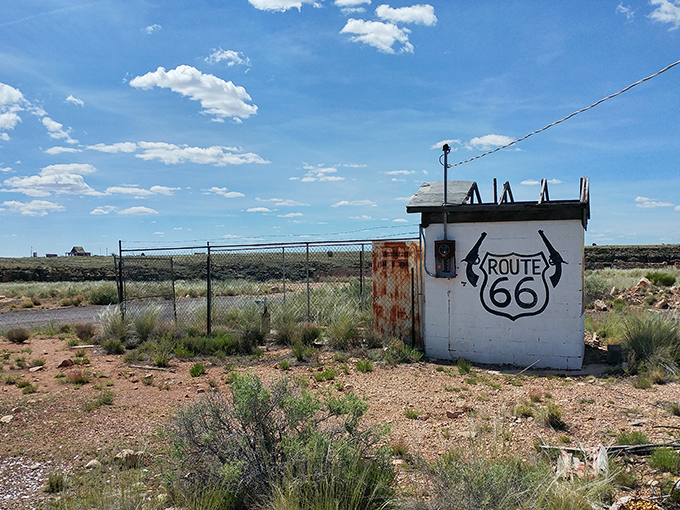 That iconic Route 66 shield still beckons travelers, proving some symbols never lose their magnetic pull.