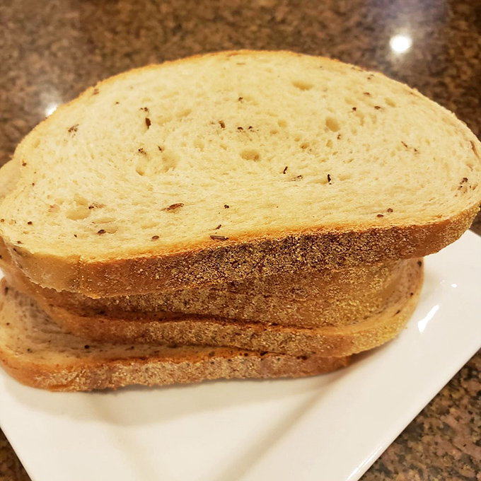 This isn't just rye bread; it's the sturdy foundation upon which deli dreams are built&mdash;seeded, crusty, and perfect.