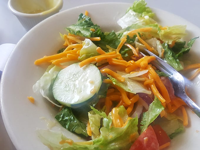 Fresh vegetables and vibrant colors prove that salad bars can be beautiful when someone actually cares.