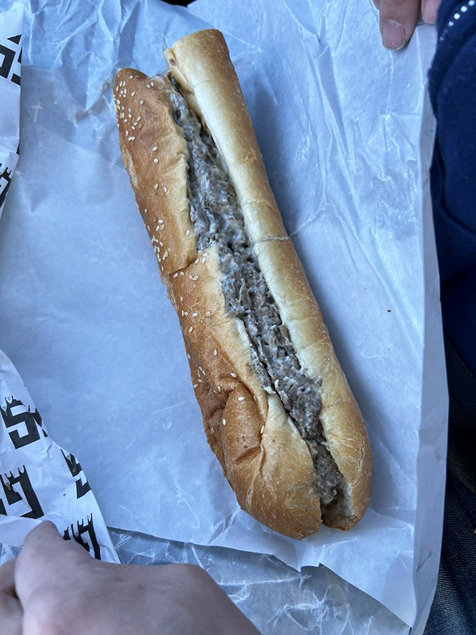 Behold the Saratoga: where perfectly grilled beef meets its soulmate in a seeded roll embrace.