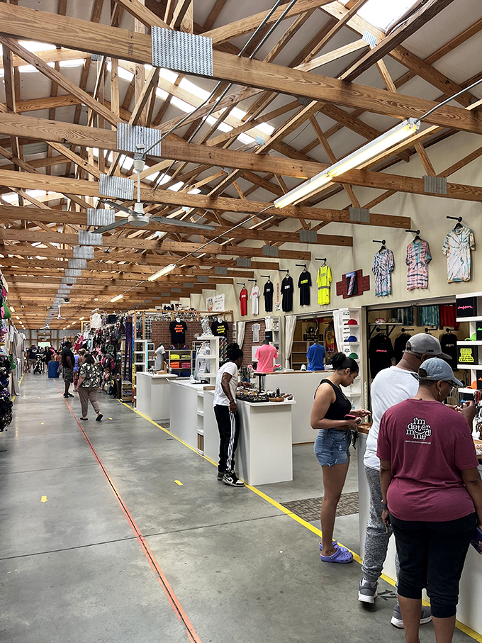 Under the warm glow of wooden rafters, shoppers scan stalls for that perfect find&mdash;the kind that makes you text your friends: "You won't believe what I just found!"