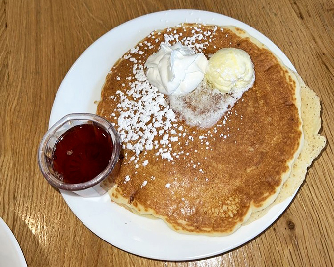 Golden-brown perfection with a dusting of powdered sugar&mdash;this pancake doesn't need a passport to transport you to breakfast nirvana. 