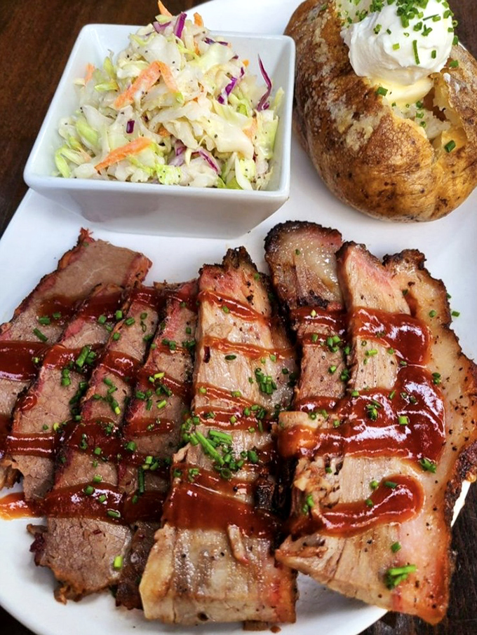 Brisket that doesn't just fall apart &ndash; it surrenders with dignity. The pink smoke ring is nature's way of saying "you're welcome."