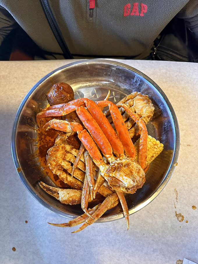 Snow crab legs arranged like nature's own puzzle&mdash;solving it with your hands and butter is the most delicious homework you'll ever do.