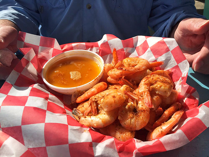 These steamed shrimp aren't just food; they're an argument against ever eating frozen shrimp again. The dipping sauce is merely a formality.