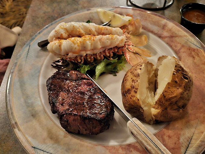 Land meets sea in perfect harmony&mdash;a tender steak and succulent lobster tail that might just end the age-old "surf or turf" debate forever.