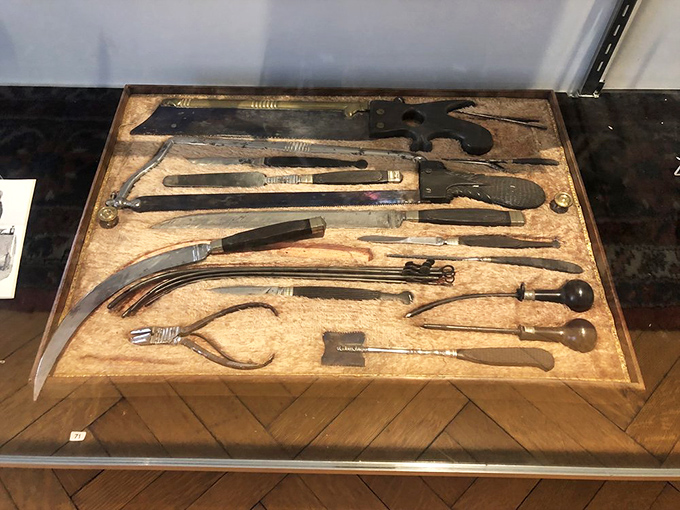 These aren't your grandmother's kitchen utensils. Each gleaming tool tells a story of surgical innovation and patients who were definitely braver than I am.