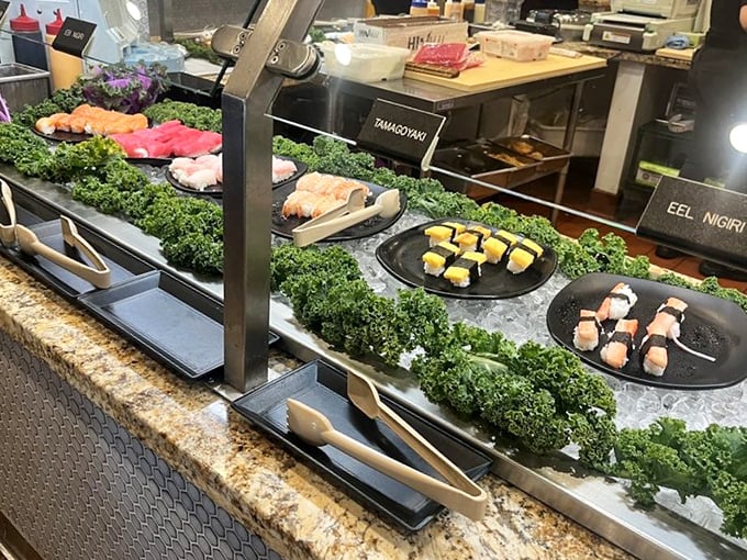 Fresh sushi displays prove that "all-you-can-eat" and "quality seafood" aren't mutually exclusive concepts&mdash;a revelation worth the price of admission alone.