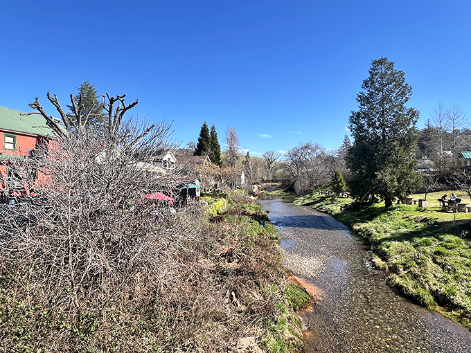 A creek runs through it &ndash; literally. This peaceful waterway gave the town its name and provides a serene soundtrack to daily life.