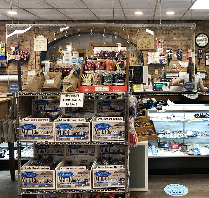 Sweet nostalgia comes boxed and ready at this chocolate counter. Forget diets&mdash;vintage shopping requires proper fuel for serious browsing.