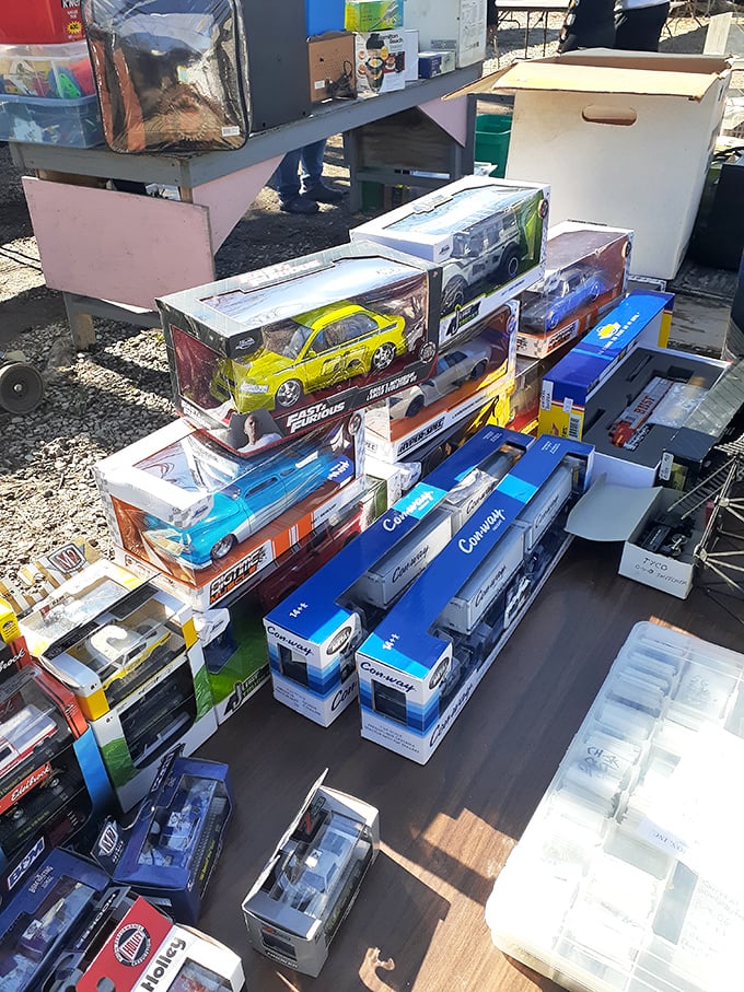 Die-cast dreams lined up like soldiers awaiting new commanders. From Fast & Furious to family heirlooms in one transaction.