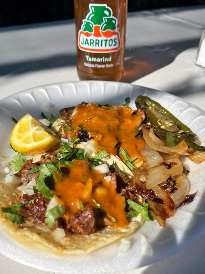 Taco perfection with a Jarritos chaser &ndash; the kind of authentic meal that makes you question why you ever ate at chain restaurants.