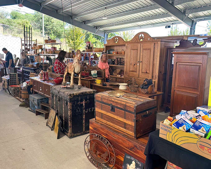 Vintage furniture with more character than most Hollywood actors, each piece telling decades of stories.