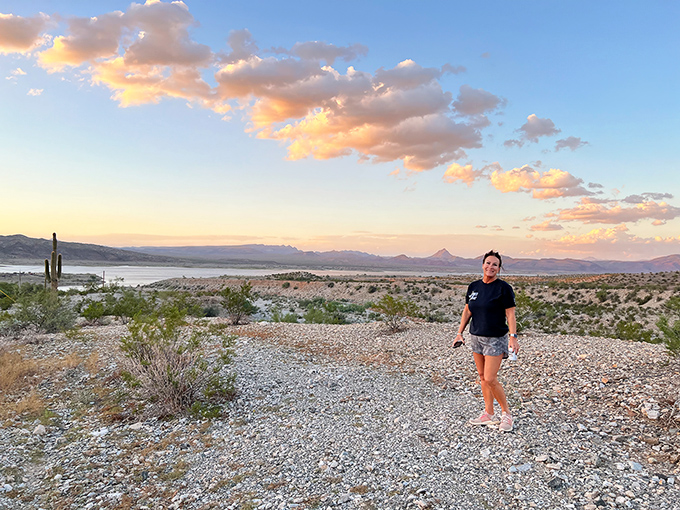 Golden hour transforms the desert into nature's light show. Even the rocks look like they're posing for their Instagram moment.