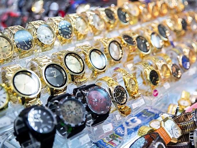 Timepieces that gleam under display lights like treasure in a pirate's chest. Who needs a smartwatch when you can have this much bling on your wrist?