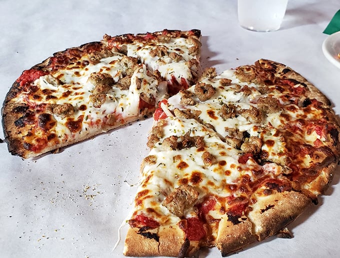 This isn't just pizza&mdash;it's a wood-fired masterpiece with perfectly charred crust and bubbling cheese that would make an Italian grandmother weep with joy.