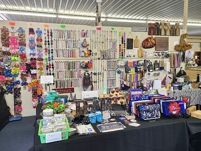 Colorful accessories and trinkets create a rainbow of possibilities for the discerning bargain hunter.