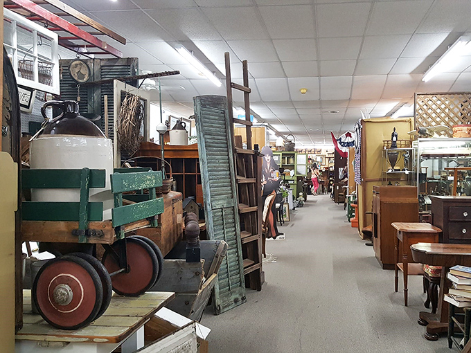 Aisles of possibility stretch before you like chapters in a choose-your-own-adventure book. That vintage wagon wheel isn't just decoration&mdash;it's transportation to another era.