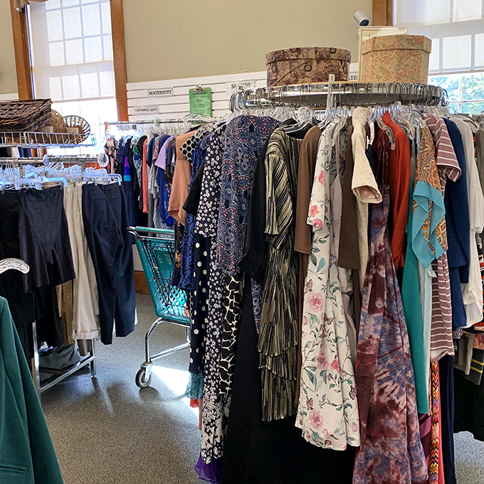 Fashion time travel at its finest. These racks hold everything from last season's trends to vintage pieces that whisper stories from decades past.