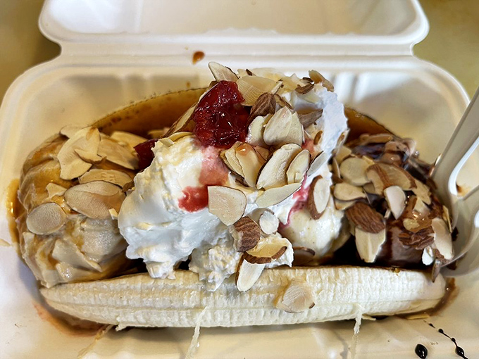 This banana split doesn't just satisfy a craving&mdash;it creates a memory. Those toasted almonds are the supporting actors in a blockbuster dessert.