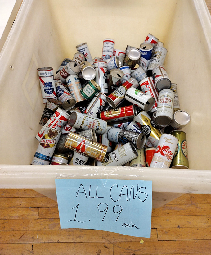 Vintage beer cans at $1.99 each&mdash;the perfect conversation starter for your home bar. Who needs expensive wall art when you can display brewing history?