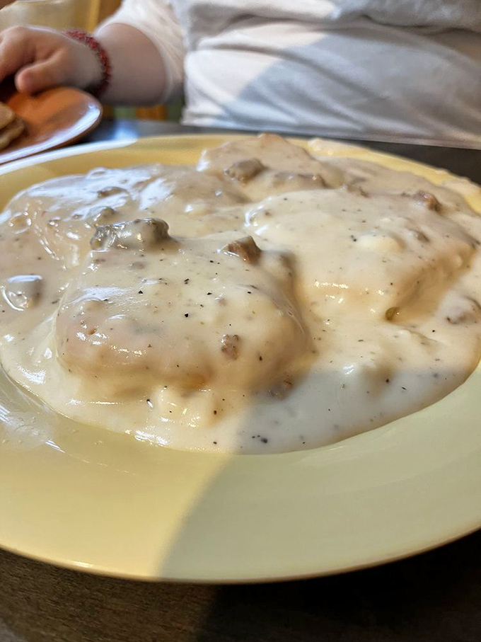 These biscuits and gravy look like they were sent from heaven with a note saying, "Sorry about rush hour traffic—hope this helps."