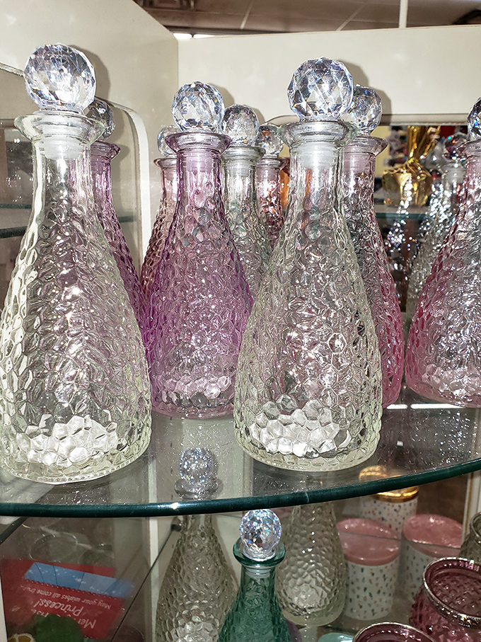 These textured glass decanters bring Downton Abbey elegance to your home bar without the aristocratic price tag.