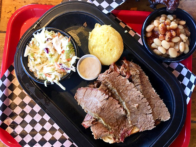 Brisket doesn't lie&mdash;and this plate is telling a delicious truth with perfectly smoked meat, creamy slaw, golden cornbread, and beans that didn't come from any can.