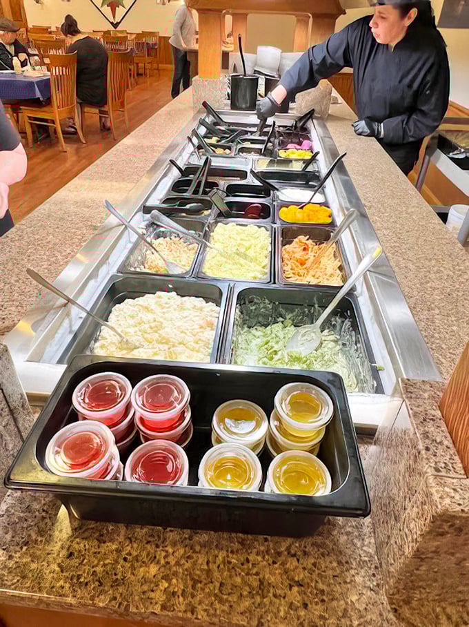 The salad bar: where good intentions go to die once you see what's coming up next in the buffet line.