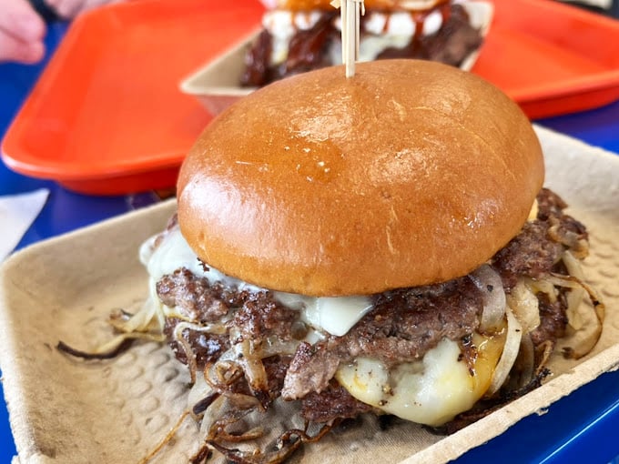 Behold the Sooner burger in all its glory&mdash;a masterclass in the art of beef, cheese, and onions. Architecture this beautiful usually requires permits.