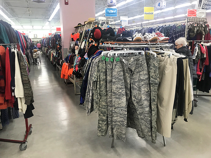 Military-grade savings in the men's section. These camouflage pants might help you blend into the forest, but they'll make your wallet stand out with joy.