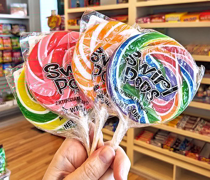 Swirl Pops: Nature's way of saying "life's too short for boring candy." These hypnotic discs of sugar have been delaying dentist retirements since the 1950s.