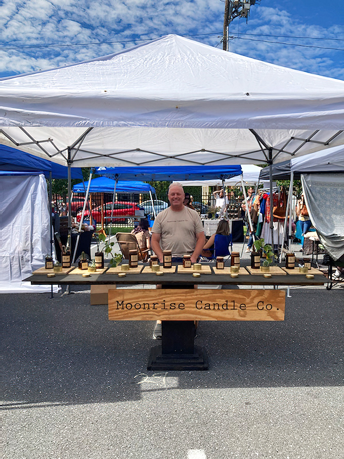 Handcrafted candles line up like aromatic soldiers ready to transform any room into a cozy sanctuary.