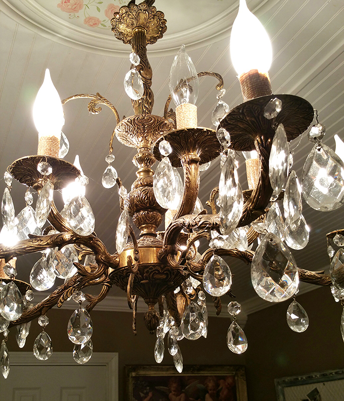 Who knew treasure hunting could be so illuminating? This crystal chandelier probably hung in someone's dining room during Reagan's presidency.