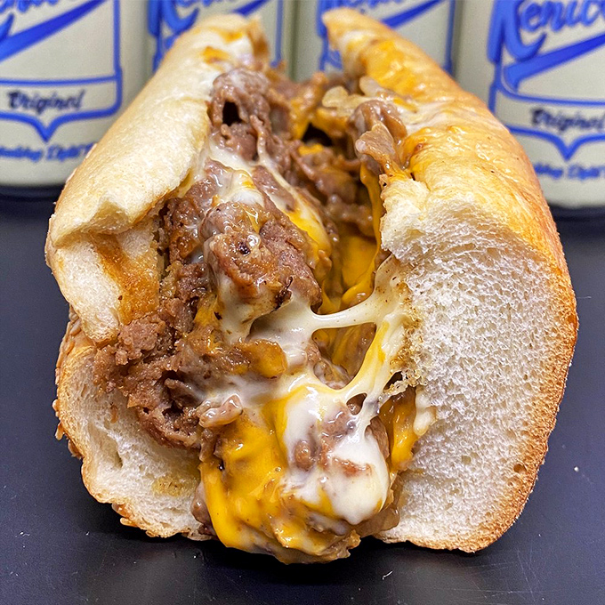 This isn't just a cheesesteak&mdash;it's a masterpiece of melted cheese cascading over perfectly seasoned beef, all embraced by a roll with just the right chew.