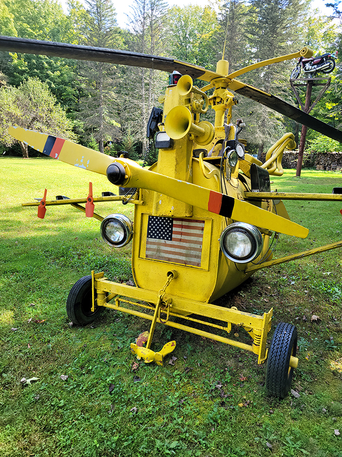 The yellow helicopter doesn't just catch your eye&mdash;it demands your full attention. Like Big Bird joined the military and never looked back.