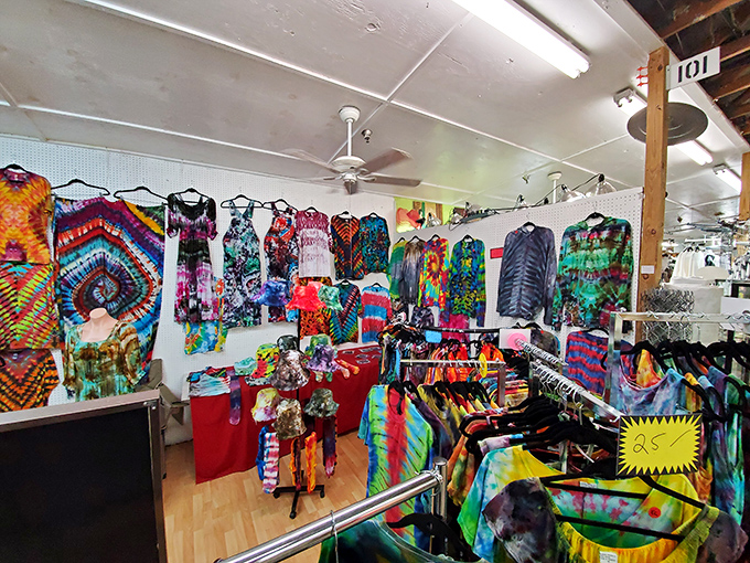 Tie-dye paradise! The '60s never left Florida&mdash;they just moved to this corner of the Red Barn and brought their grooviest threads. 