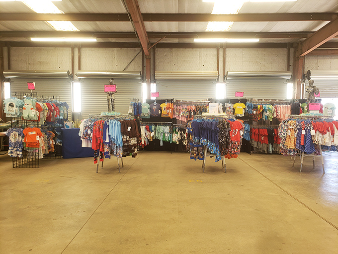 T-shirt displays rival department stores, offering deals that make Black Friday look like amateur hour.