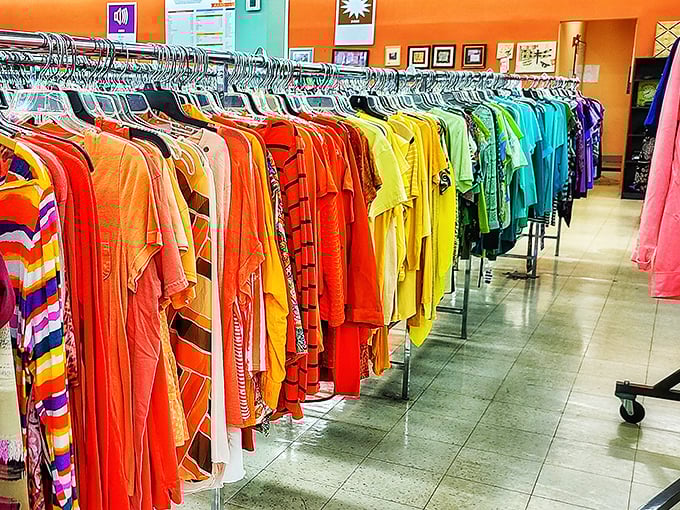 The clothing section's rainbow organization isn't just visually satisfying &ndash; it's a practical time-saver that would make Marie Kondo slow-clap with approval.