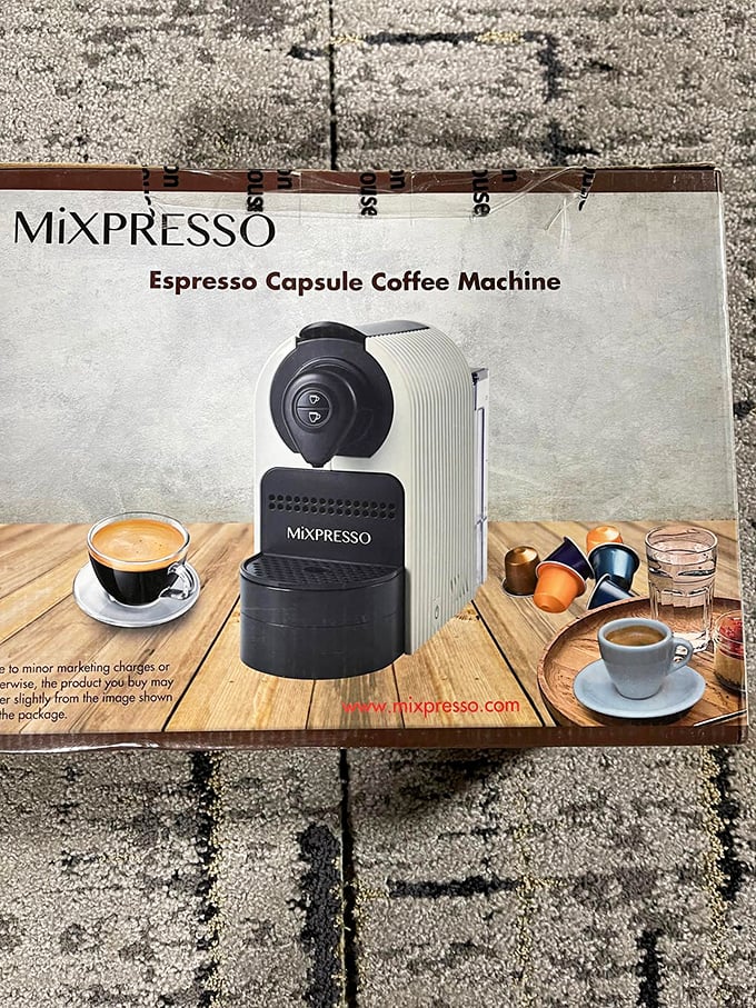 
"Will brew for food." A MiXPRESSO espresso machine waits for its forever home, ready to transform someone's morning routine for a fraction of retail price.