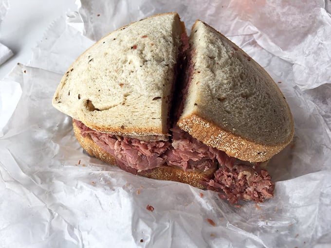 This isn't just corned beef; it's a masterclass in simplicity. The kind of sandwich that makes you close your eyes on the first bite.