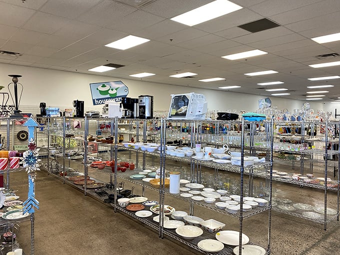 Dinnerware displays that would make Martha Stewart do a double-take. Who knew someone else's discards could become your dining room masterpiece?