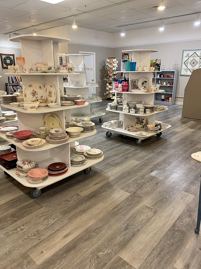 Dish paradise! Enough vintage plates and serving pieces to host a dinner party for the entire cast of Downton Abbey.