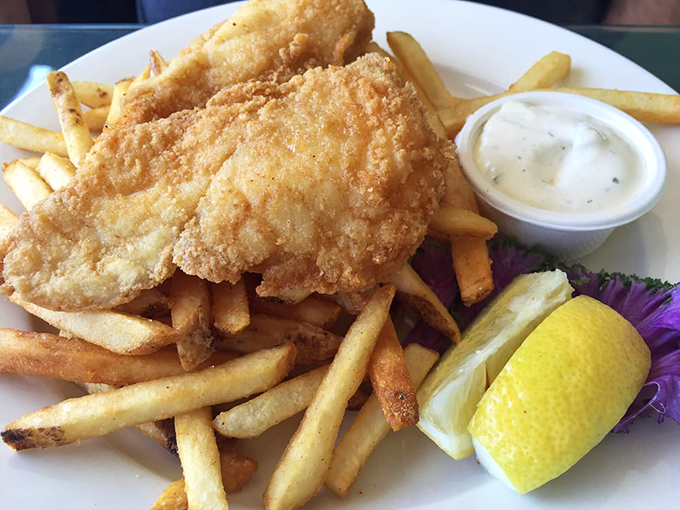 Golden-battered fish and chips that would make a British pub jealous. That tartar sauce isn't just a condiment&mdash;it's a revelation.