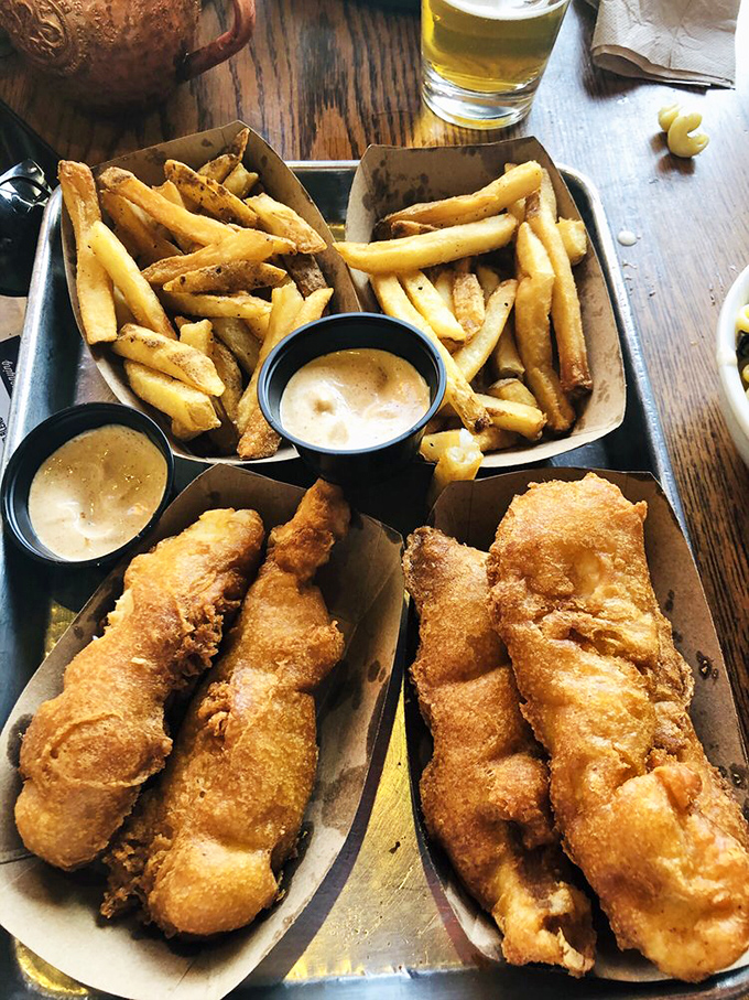 Golden-battered fish that shatters like glass, paired with fries that could make a Frenchman weep. This is why oceans exist.