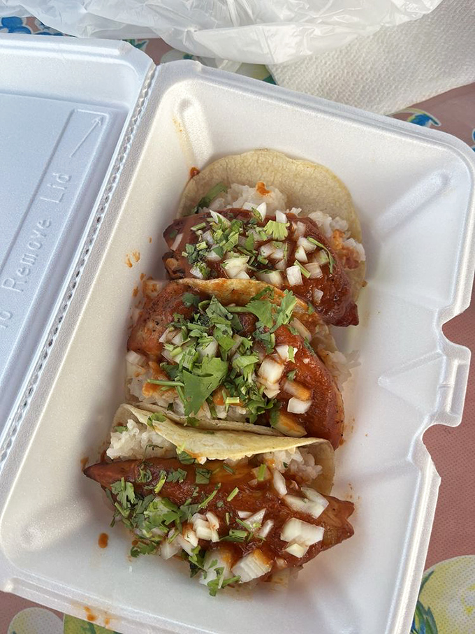 These fish tacos aren't just good, they're life-changing—tender chunks of fish nestled in soft tortillas with that perfect cilantro-onion sprinkle.