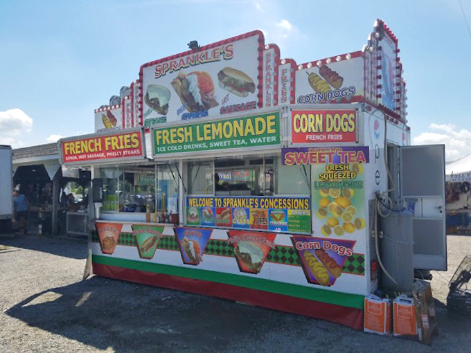 Sprankle's Concessions stands ready to refuel weary shoppers with carnival classics. Nothing enhances the thrill of the hunt like fresh lemonade and a corn dog.