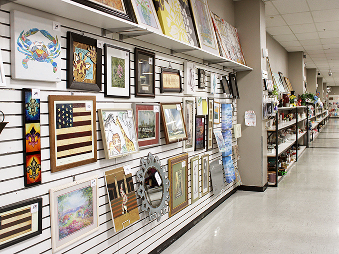 Wall art galore&mdash;from serene landscapes to that weird crab painting someone's spouse finally allowed them to donate.