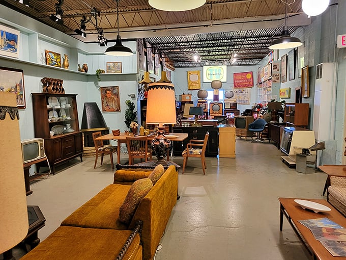 Mid-century modern heaven! This living room setup isn't just furniture&mdash;it's a time machine to when "Mad Men" wasn't a TV show but a career choice.
